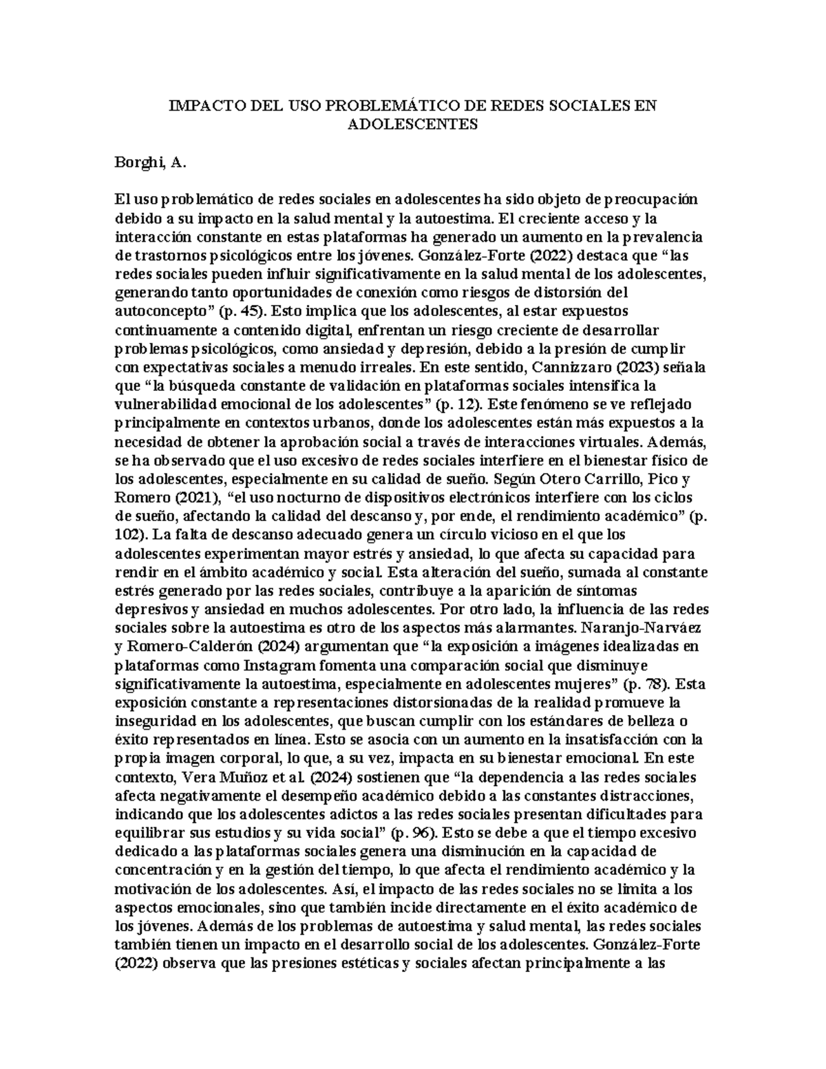 USO PROBLEMÁTICO DE REDES SOCIALES EN ADOLESCENTES: IMPACTO EN SALUD ...