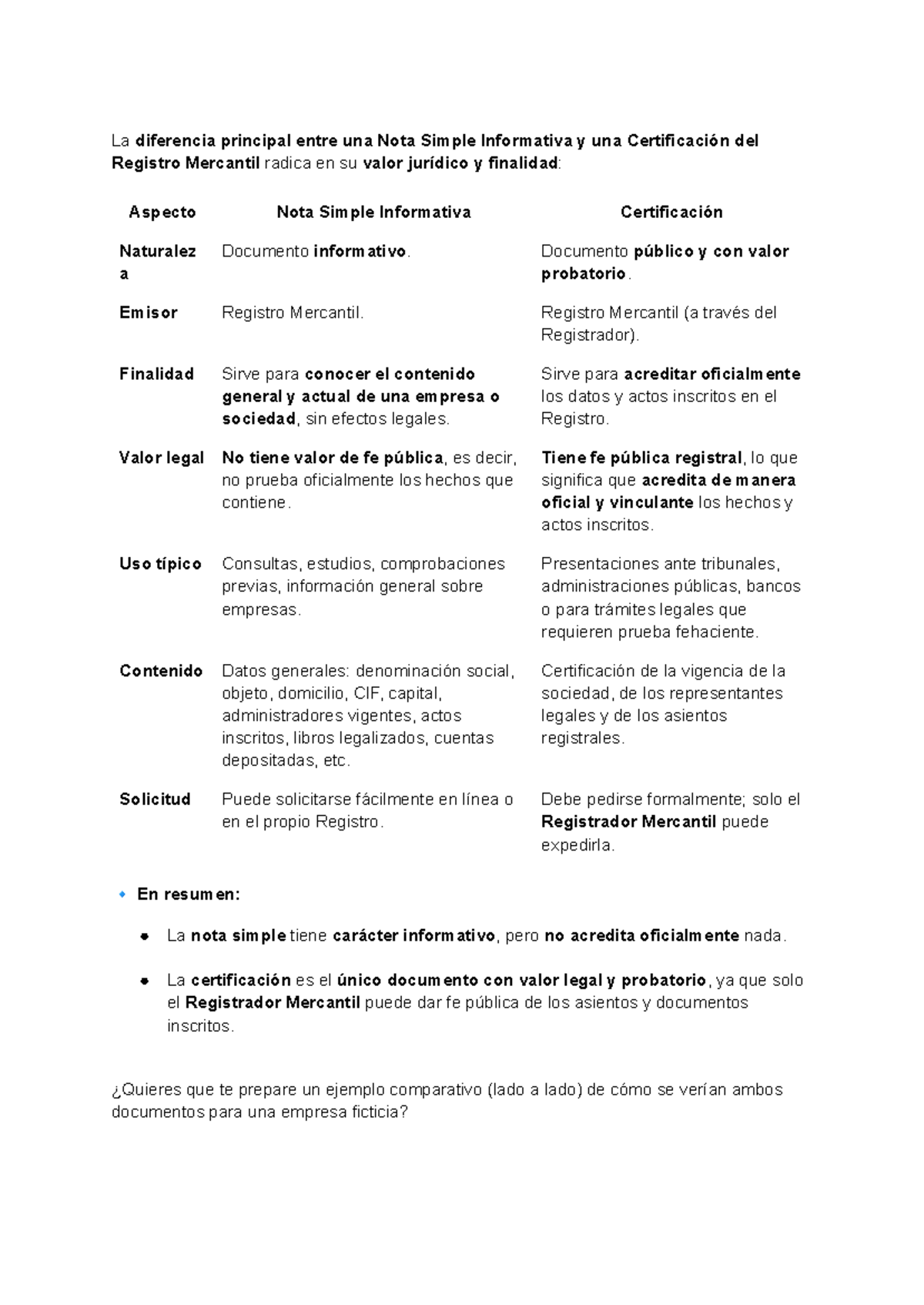 Diferencias entre Nota Simple Informativa y Certificación del Registro ...