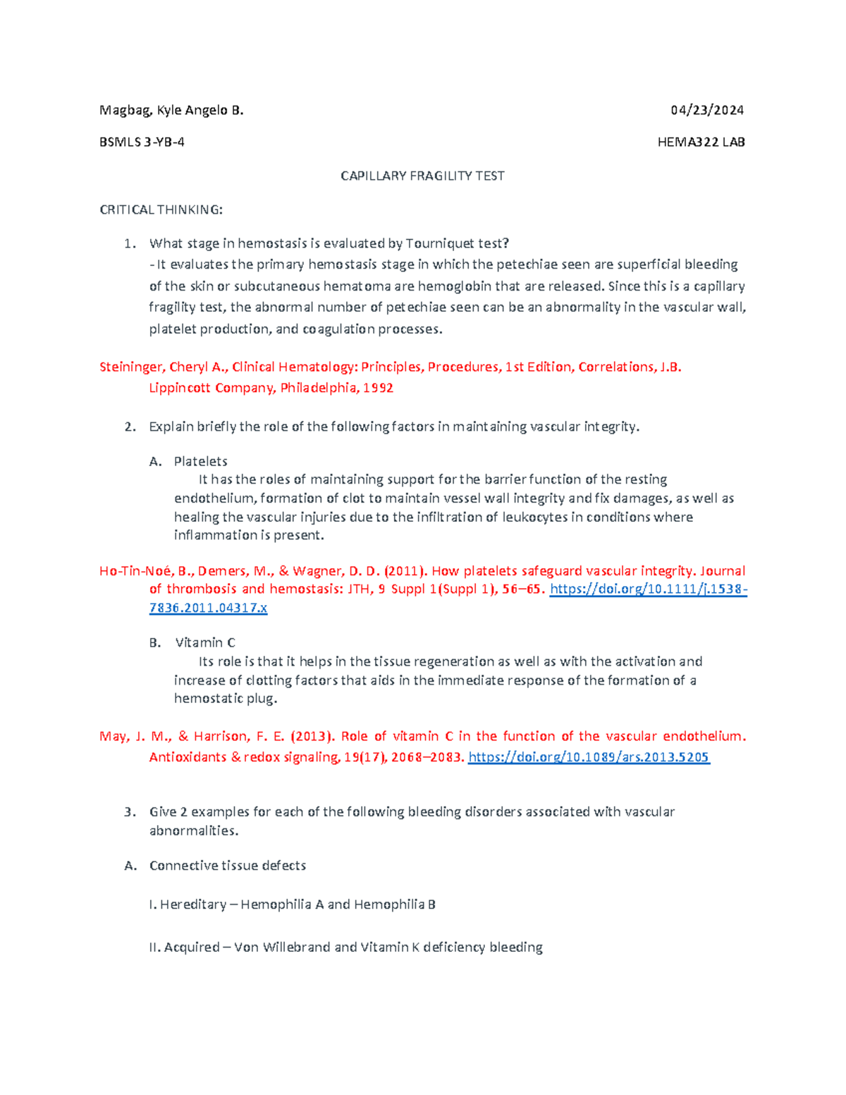 Capillary Fragility Test- (Magbag 3-YB-4) - Magbag, Kyle Angelo B. 04 ...