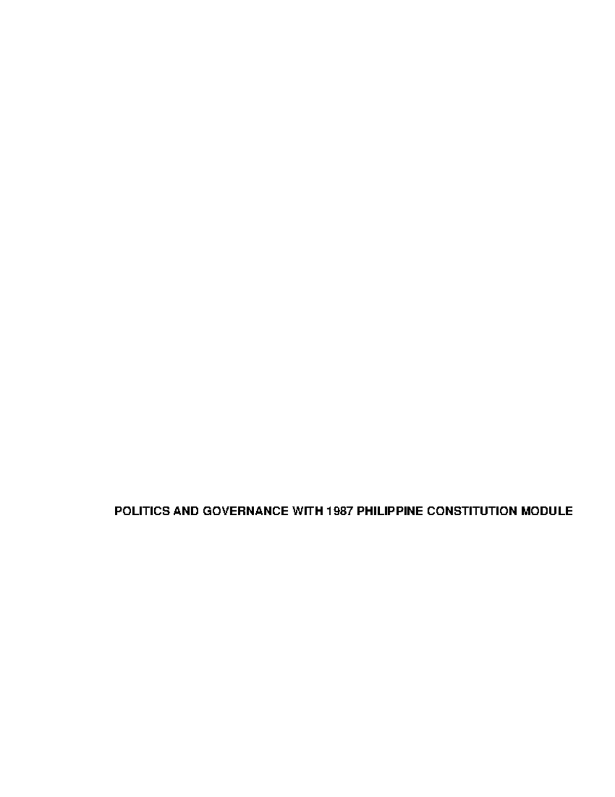 POLGOV 1987: Politics, Governance, & Constitution Overview - Studocu