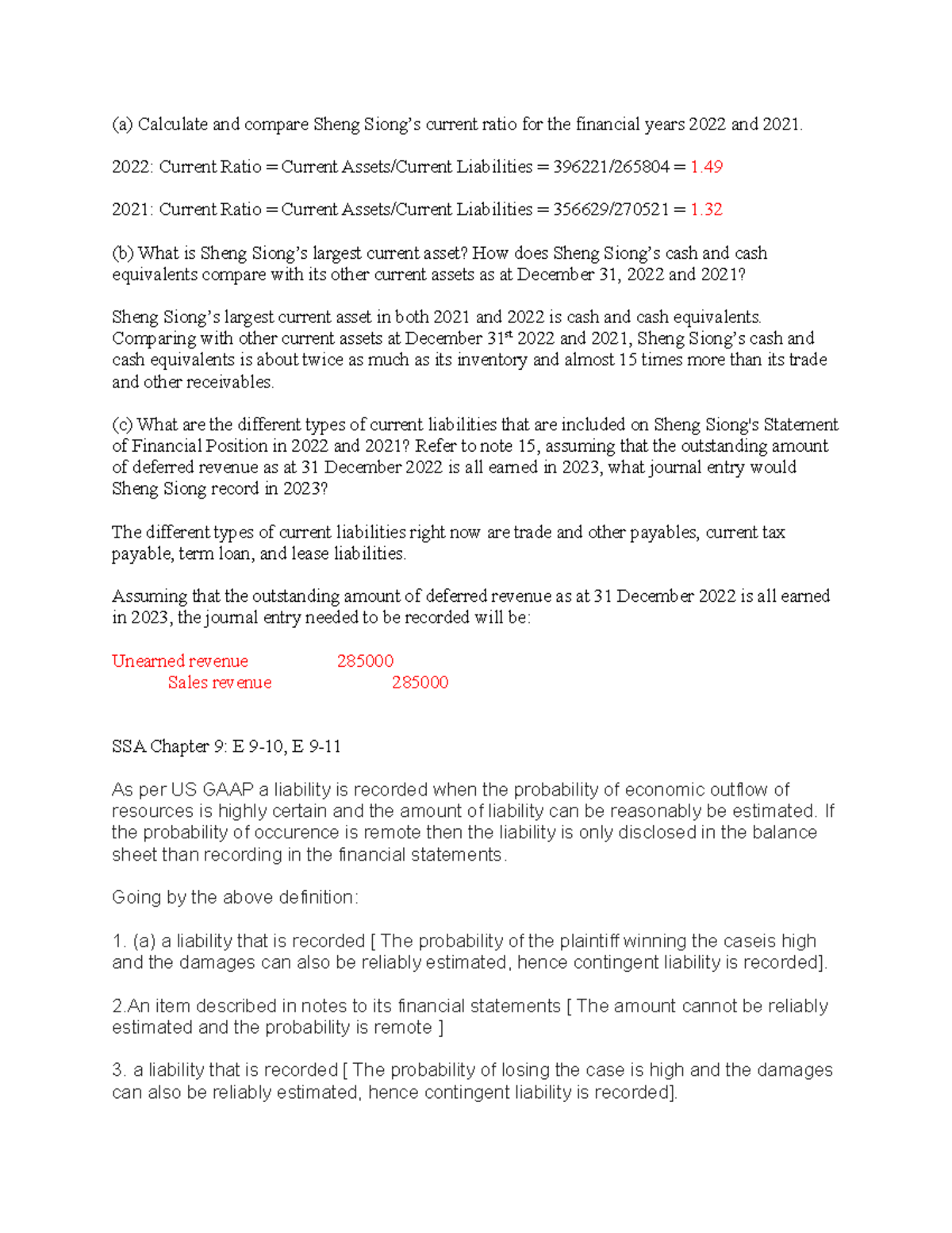 ACC1701 Tutorial 7 - Current Ratios & Liabilities Analysis - Studocu