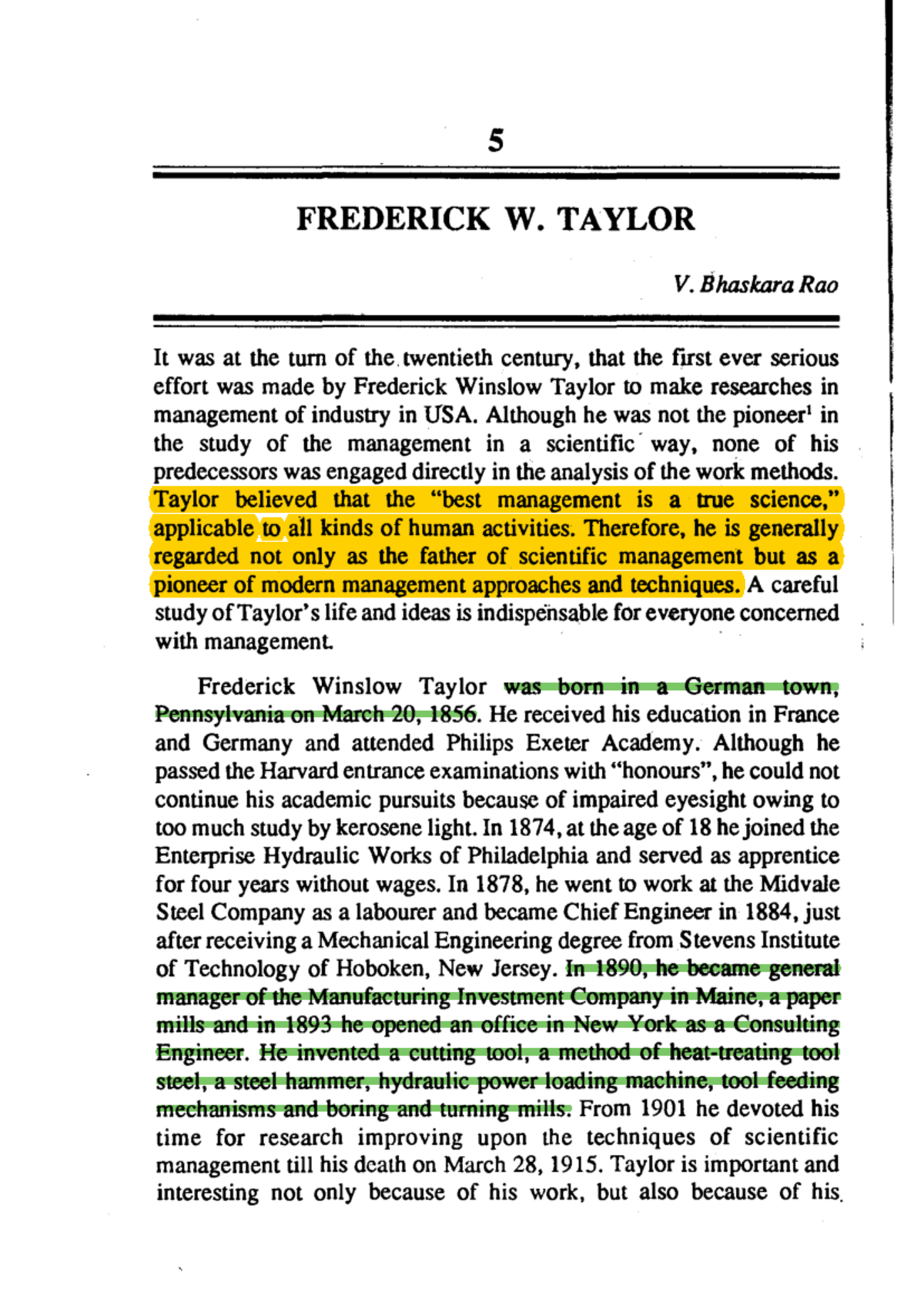 BA 6th Sem: Frederick W. Taylor's Scientific Management Principles ...