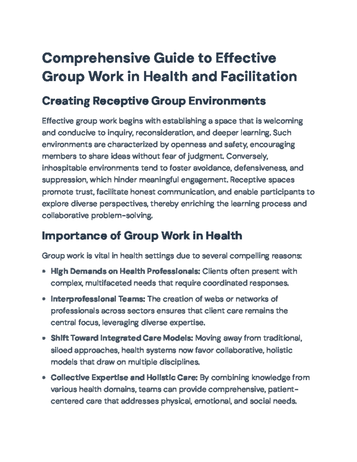 Comprehensive Guide to Group Work & Facilitation in Health Settings ...