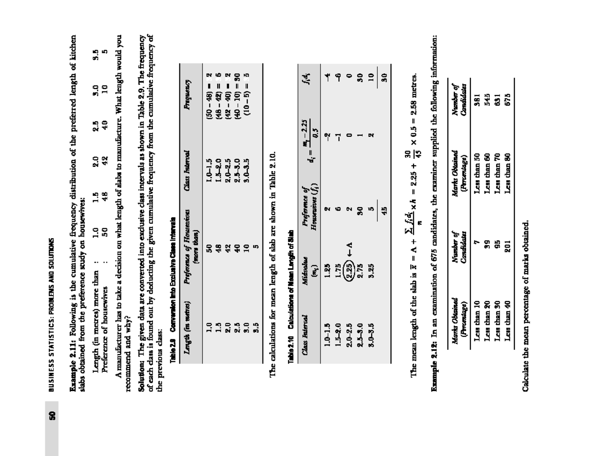Business Statistics: Problems & Solutions (Course Code: 50) - Studocu