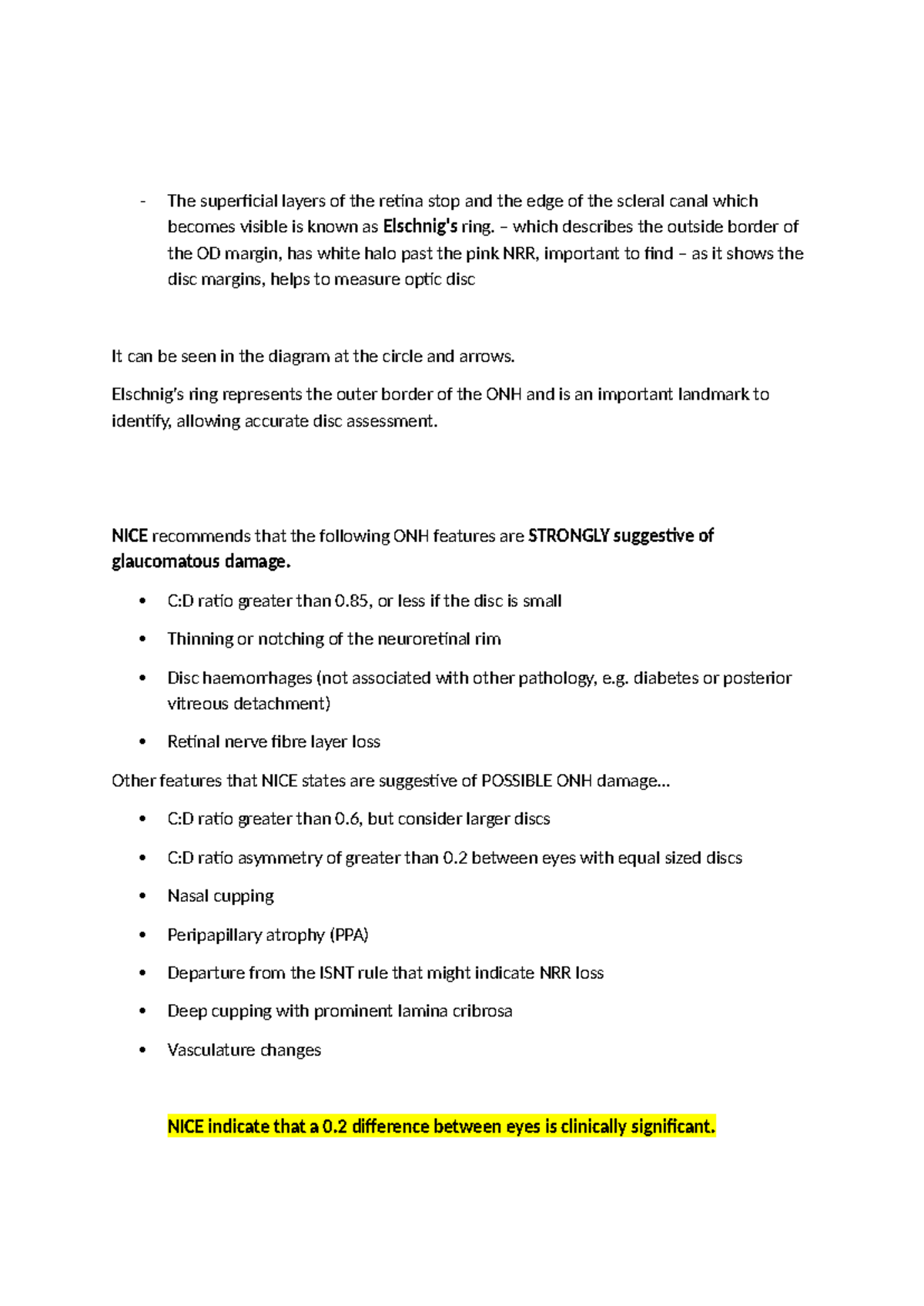 Wopec Glaucoma OSCE Notes: Key Features & Assessment Guidelines - Studocu
