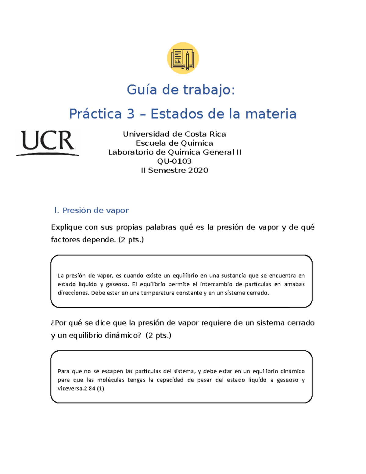 Práctica 3 - Estados de la Materia: Guía de Trabajo para Química ...