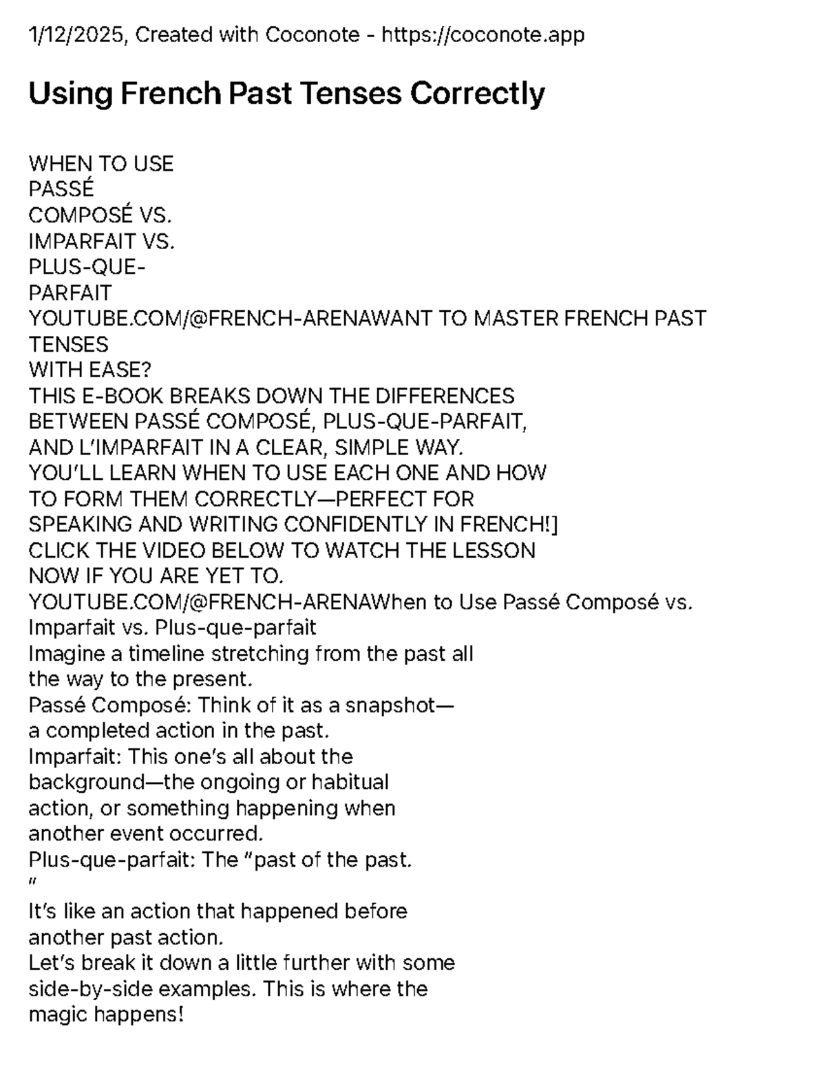 Using French Past Tenses Correctly: Passé Composé, Imparfait, Plus-que ...