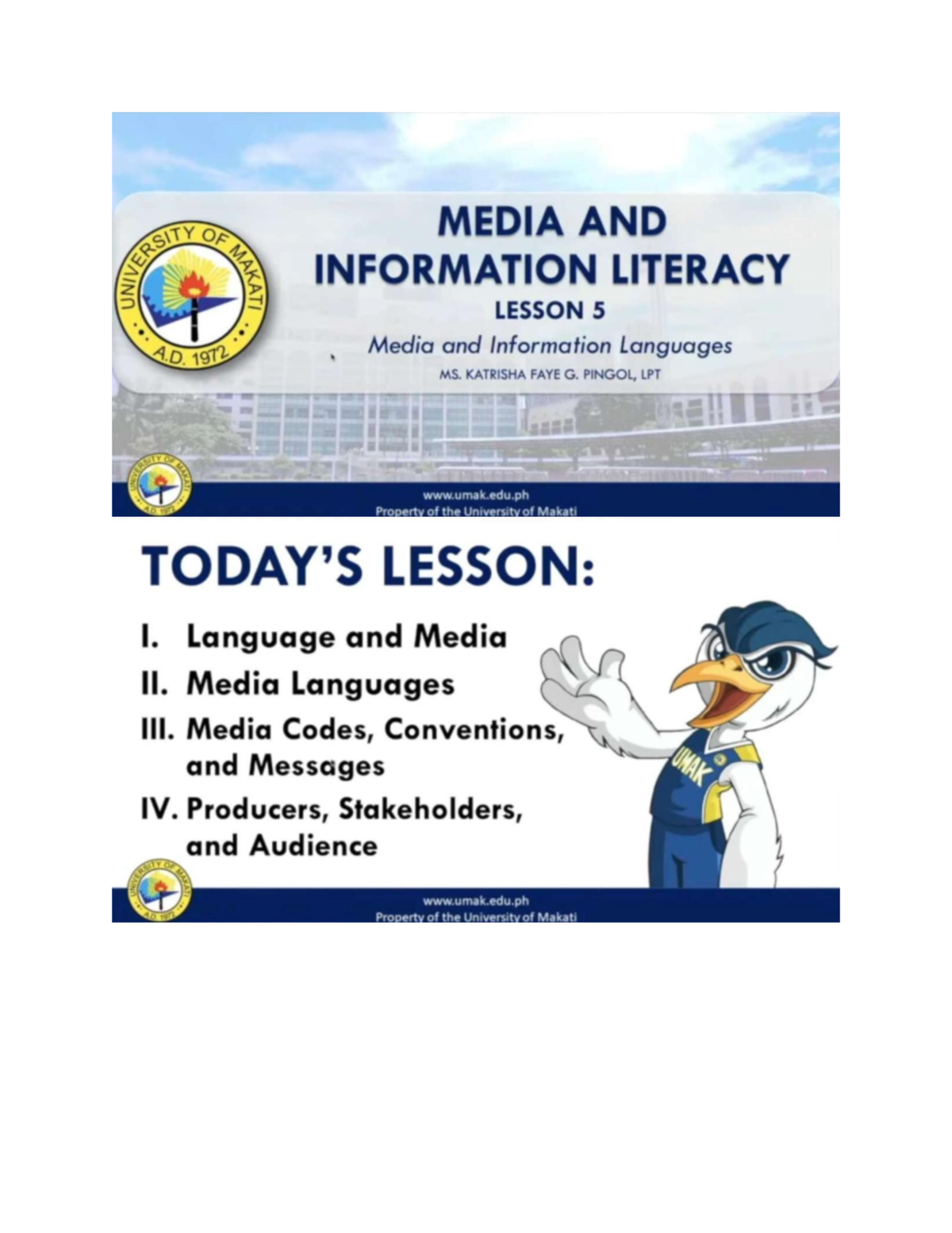 MIL 5: Media and Information Literacy - Language and Codes - Studocu