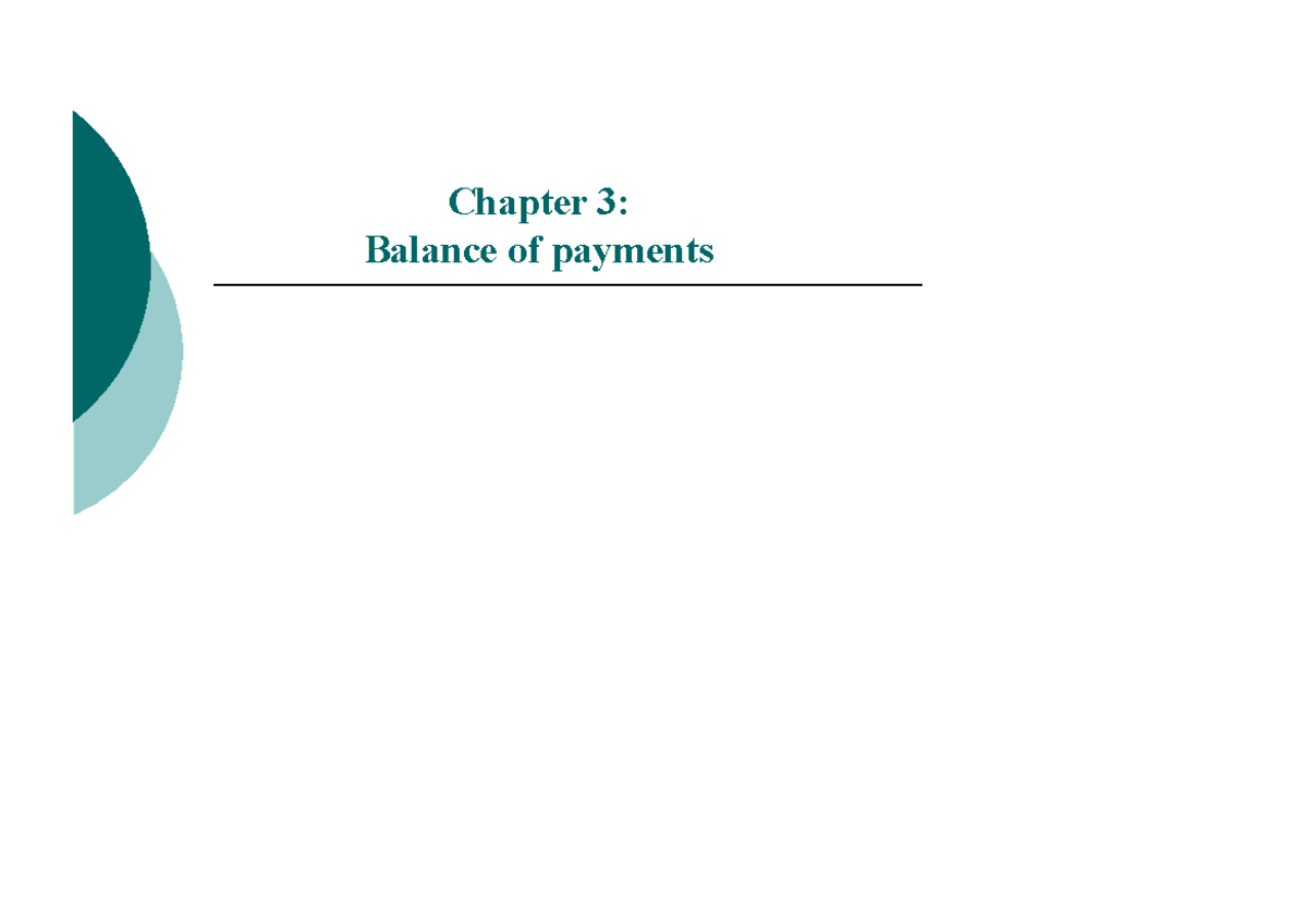 Chapter 3: Balance of Payments Analysis and Key Concepts - Studocu