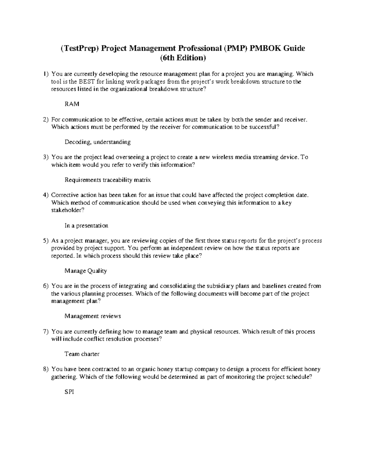 Skillsoft Project Management Core Concepts Test Prep - (TestPrep ...