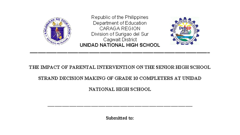 The Impact of Parental Intervention on SHS Strand Choices of Grade 10 ...