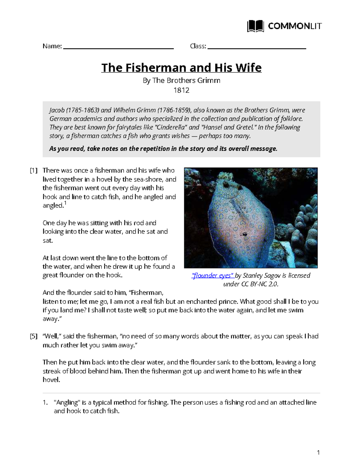 The Fisherman and His Wife: Analysis and Discussion Questions (ENG 101 ...