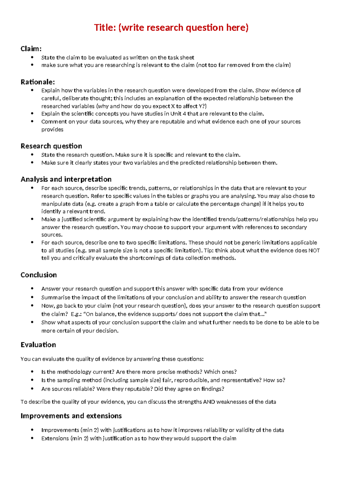 IA3 Research Question Development Template 2024 1 - Studocu