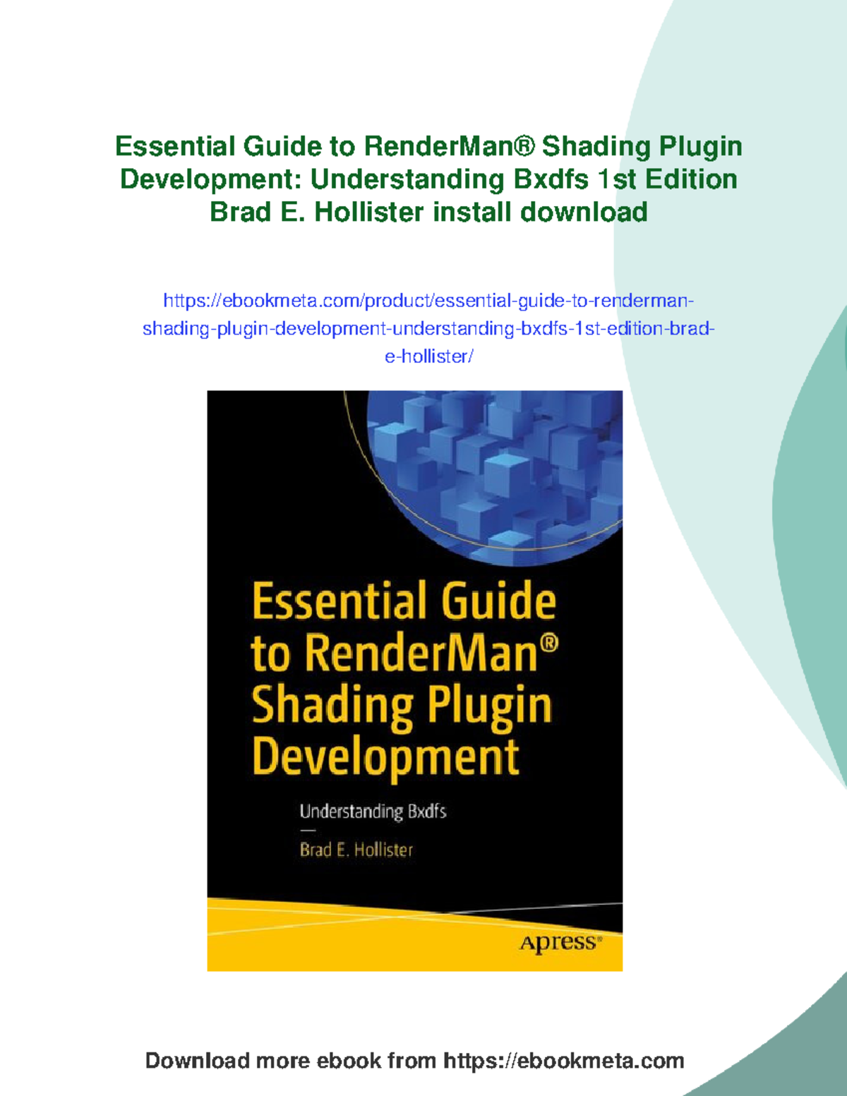 Essential Guide to Bxdf Plugin Development: Understanding RenderMan 1st Ed. - Studocu