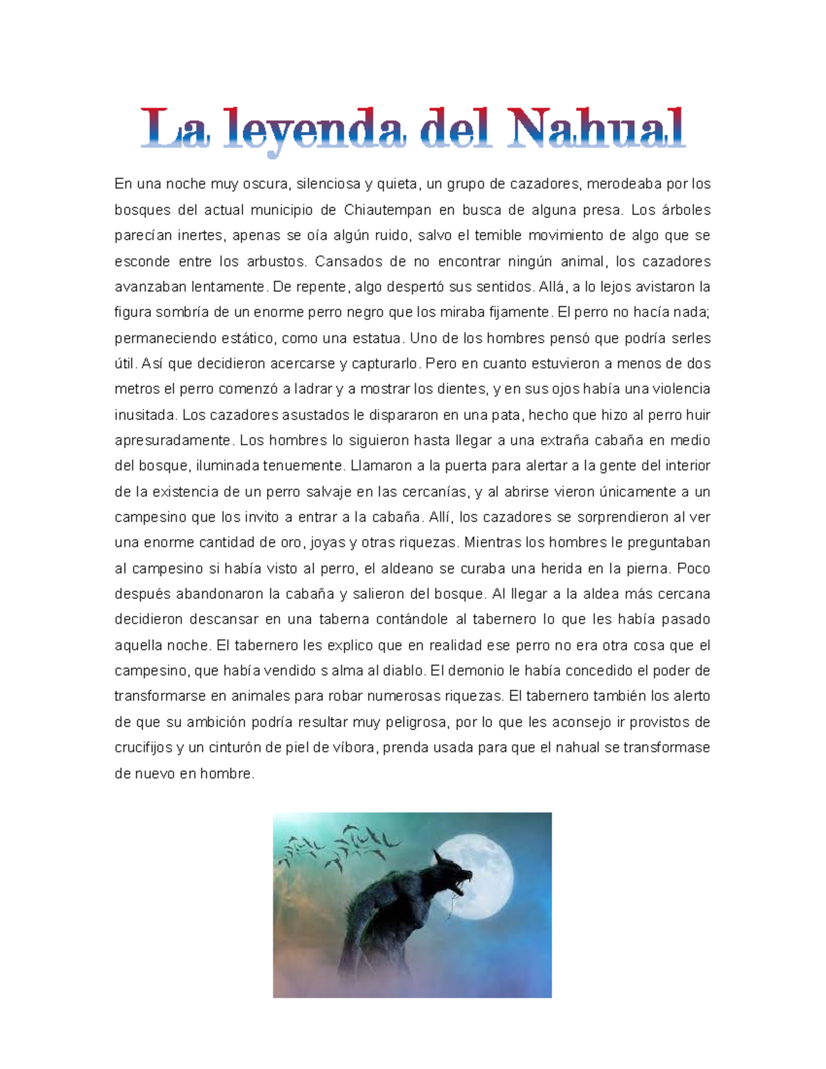El Nahual Leyenda Historia
