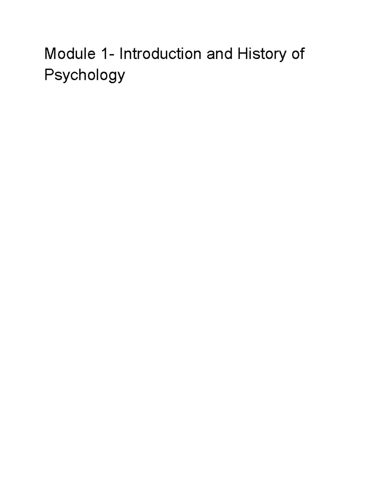 Intro to Psych (123456789): Week 1 - History & Perspectives in ...