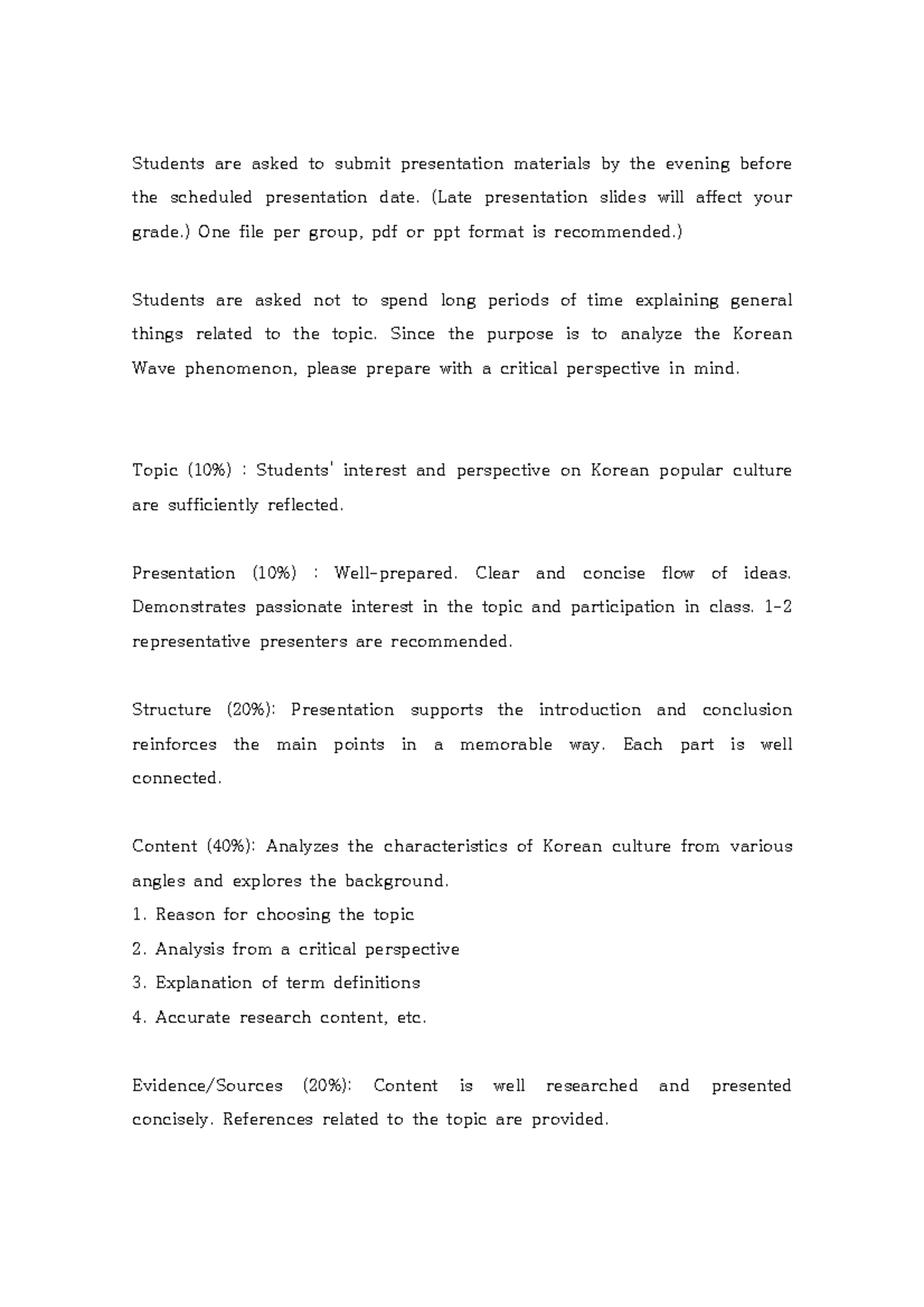 Group presentation - bgbgb - Students are asked to submit presentation ...