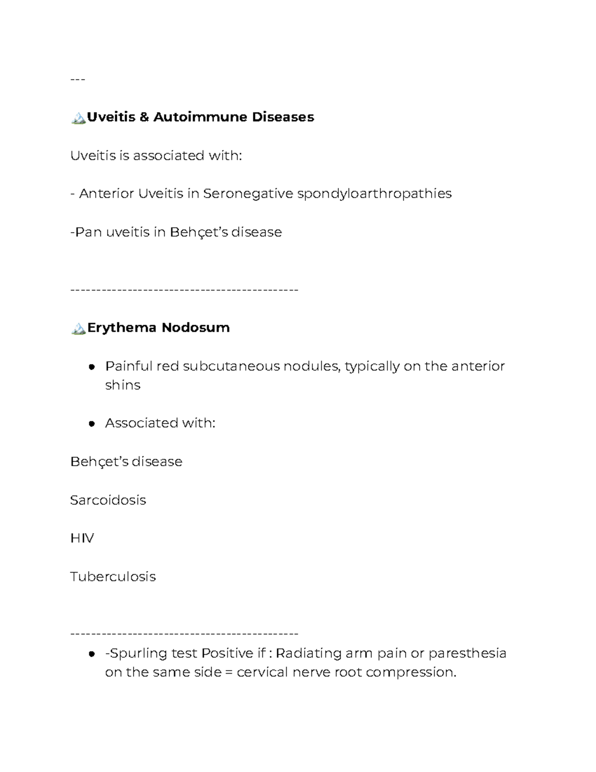 Rheumatology Core Questions: Autoimmune Diseases & Uveitis - Studocu
