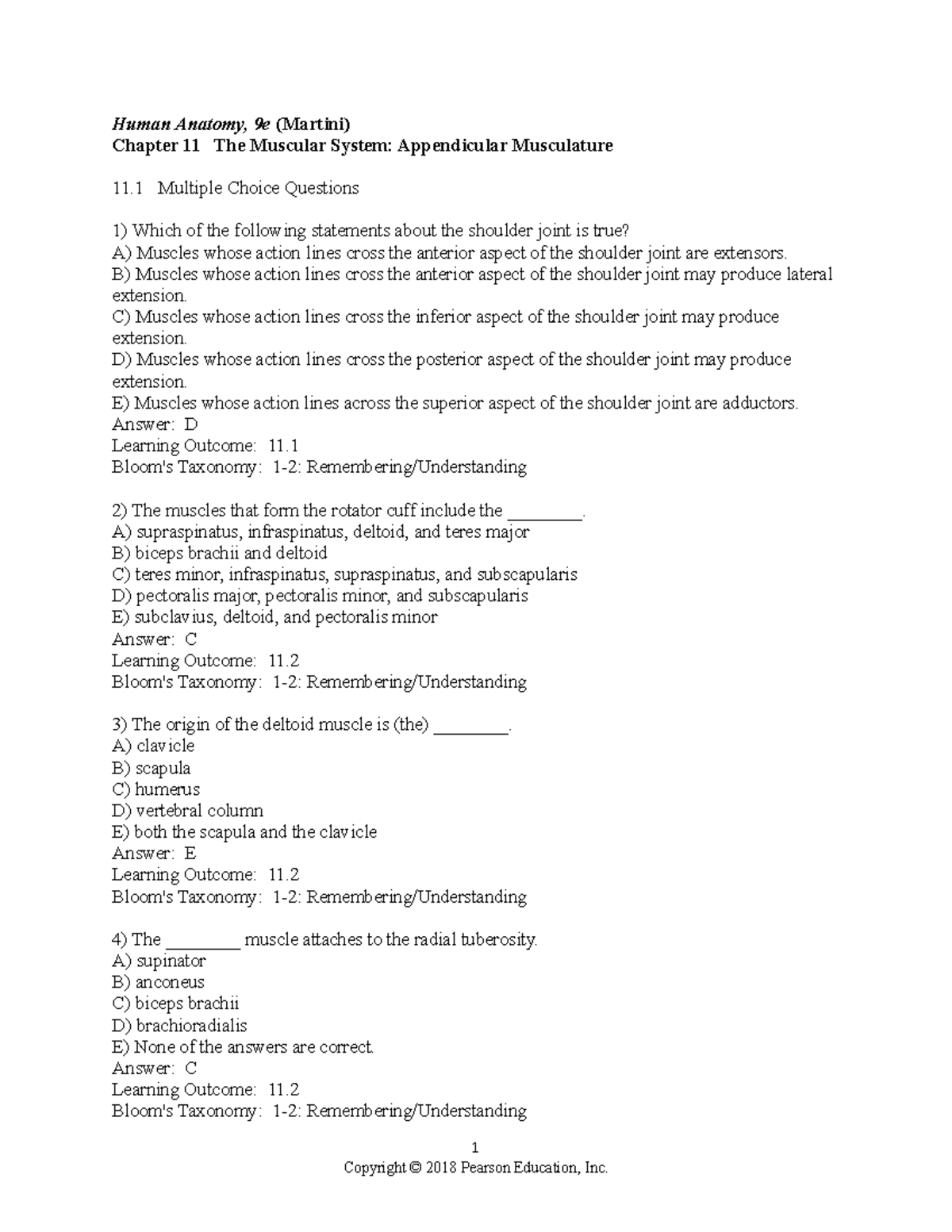 Chapter 11 Study Guide: The Muscular System (Anatomy 9e) - Studocu