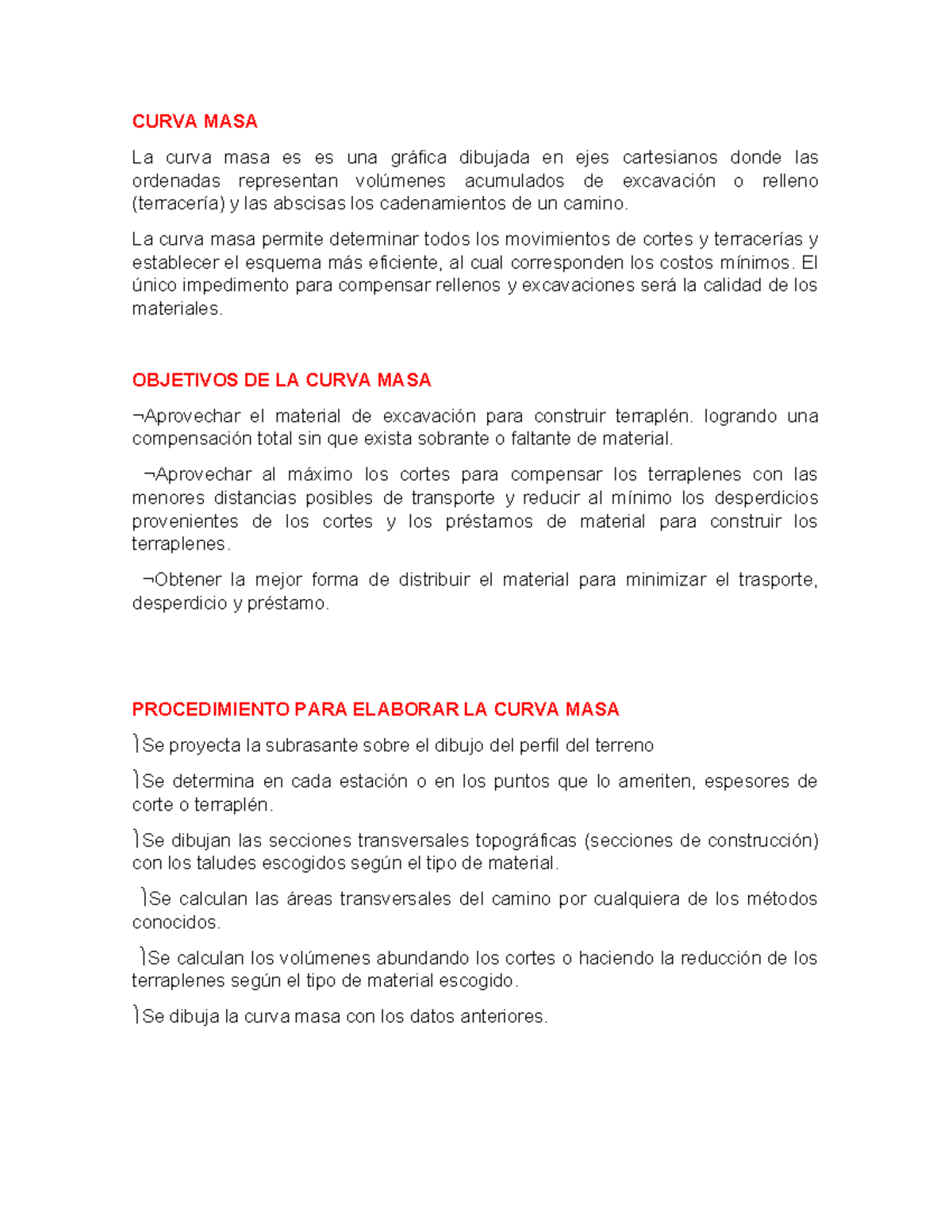 Unidad 4: Curva Masa en Movimientos de Terracerías - Estudio y ...