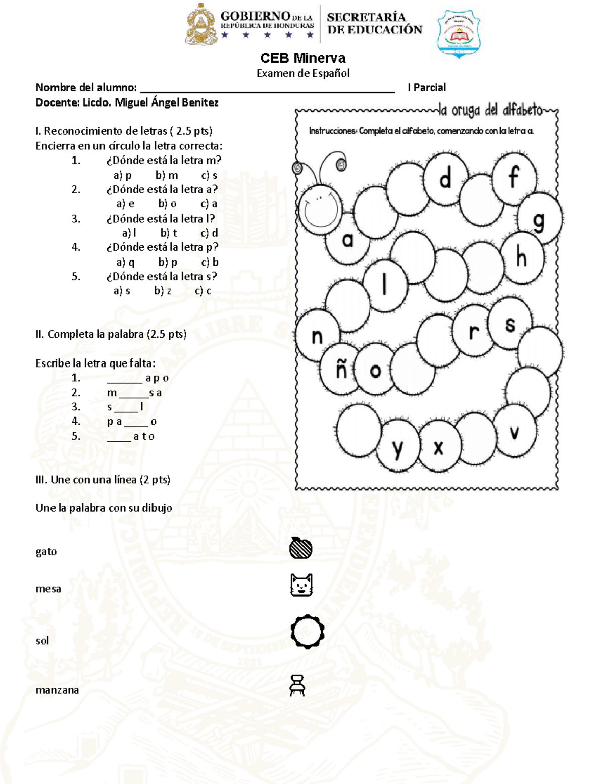 Examen de Español I Parcial 2026 - Material de Apoyo - Studocu