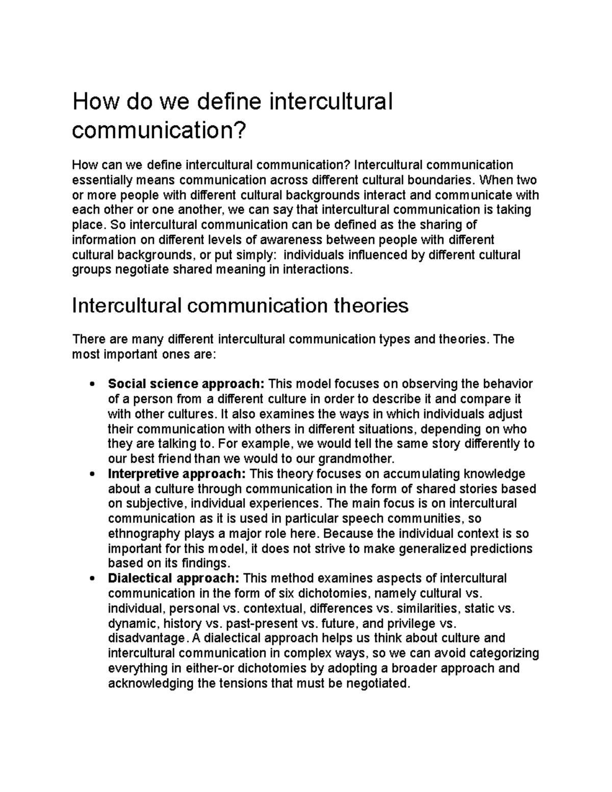 Intercultural Communication Essentials: Key Theories and Skills - Studocu