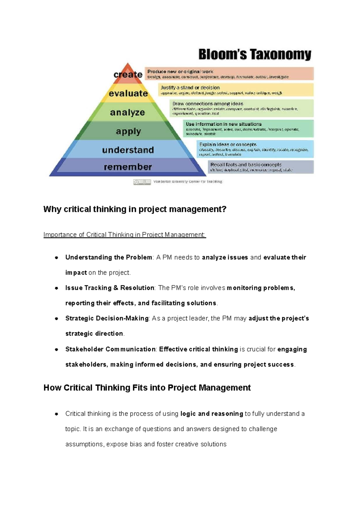 Critical Thinking in Project Management: Importance & Application (2711 ...