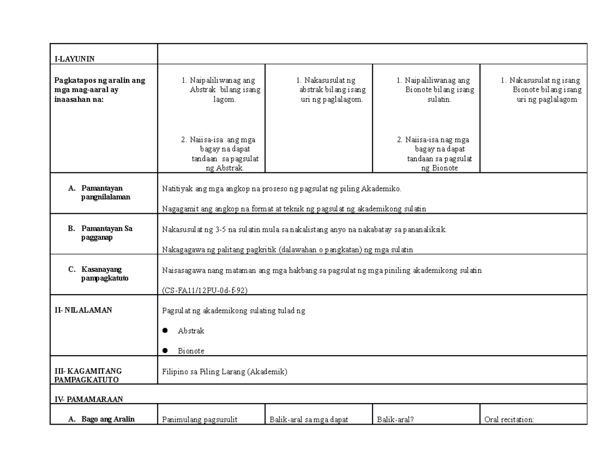1 Bionote Mga Dapat Tandaan Sa Pagsulat Ng Bionote