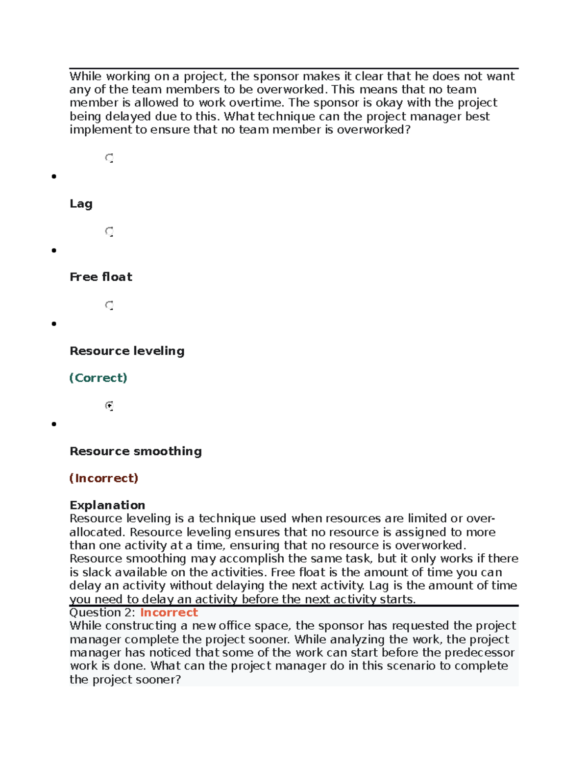 PMP Practice Questions and Answers for Project Management Exam - Studocu