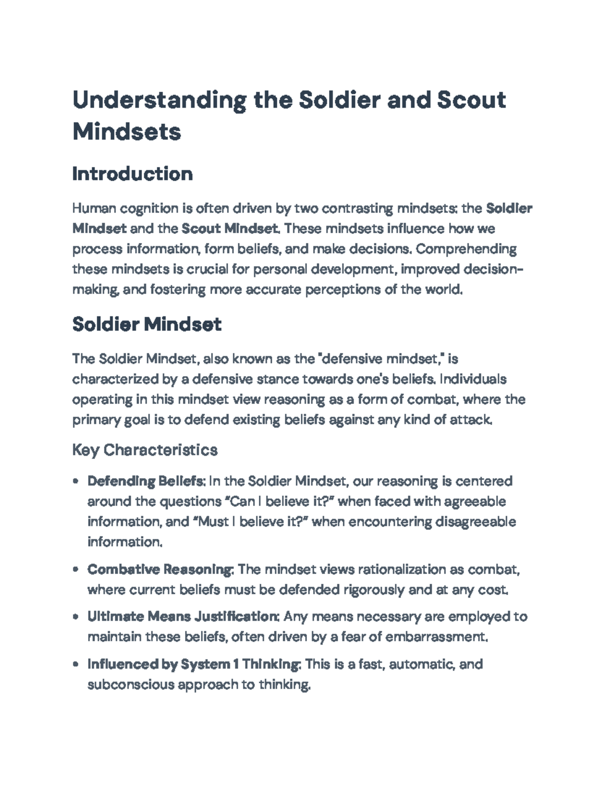 Understanding Soldier and Scout Mindsets for Personal Development ...