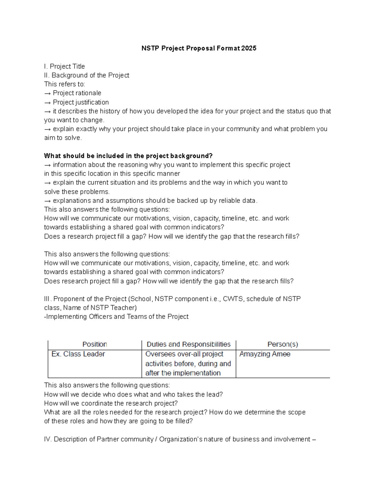 NSTP Project Proposal Format 2025: Guidelines & Objectives - Studocu