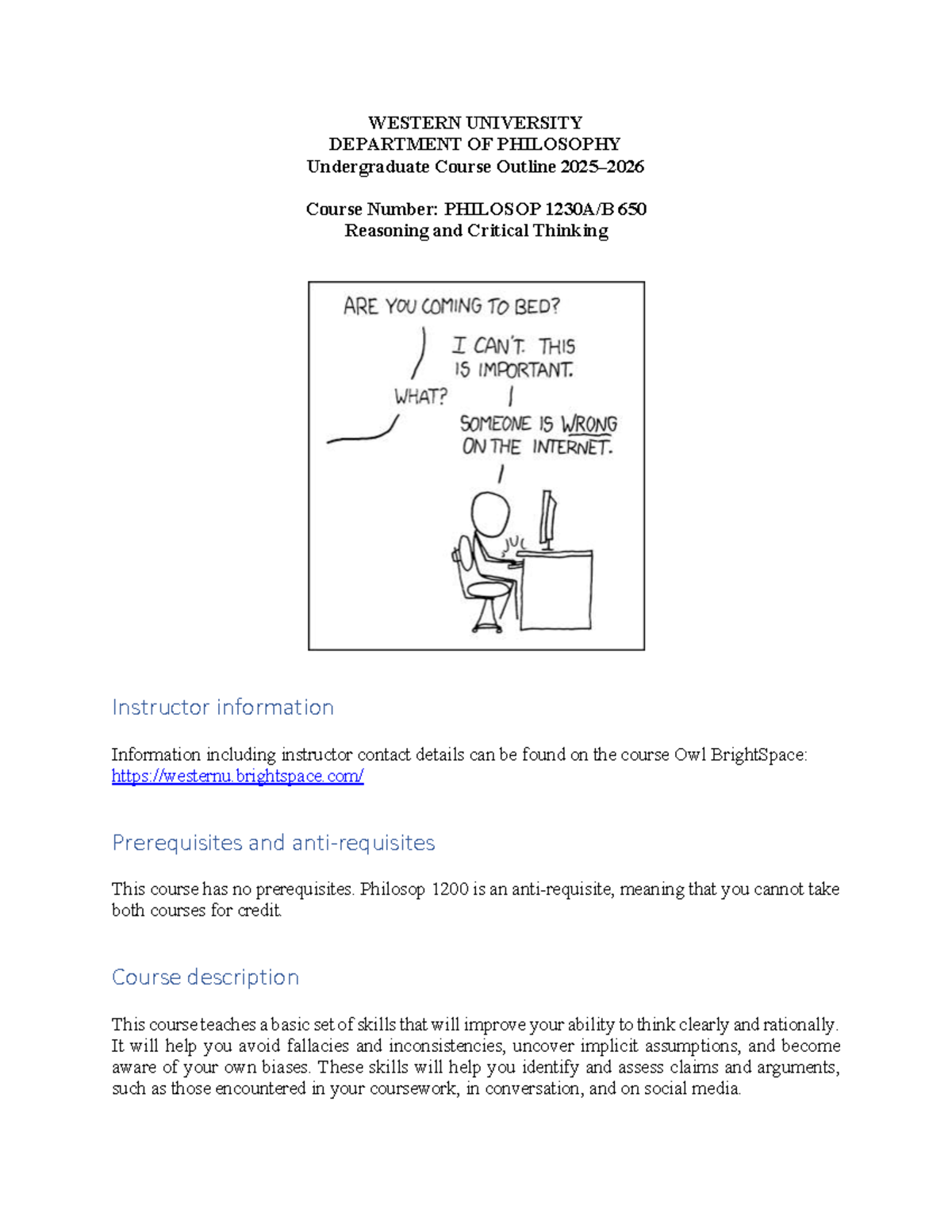 PHILOSOP 650 Course Outline: Reasoning & Critical Thinking - Studocu