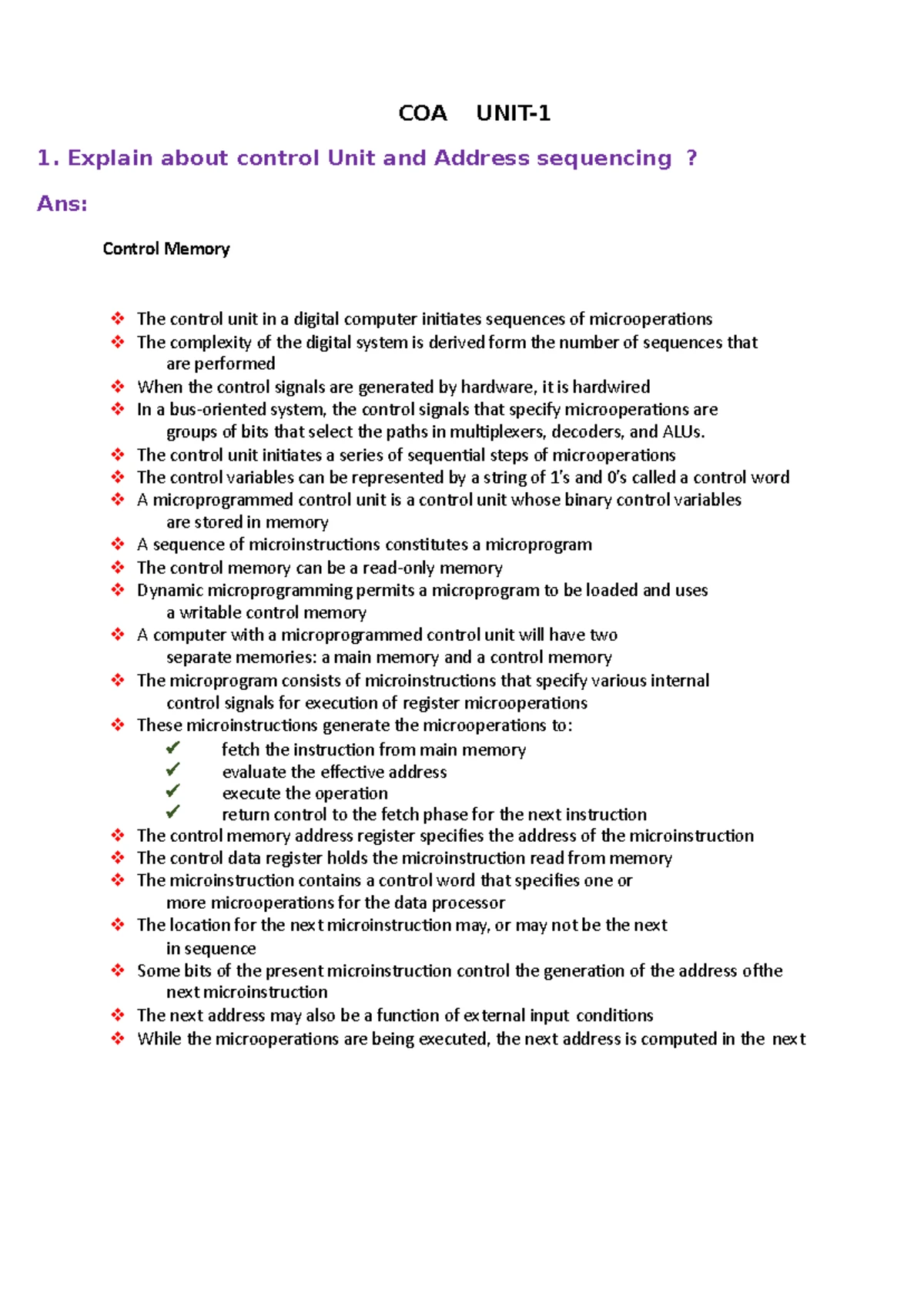 COA-UNIT-III - NOTES on COA - 19 UNIT-III COMPUTER ARITHMETIC 1 the ... COA-UNIT-III - NOTES on COA - 19 UNIT-III COMPUTER ARITHMETIC 1 the ...