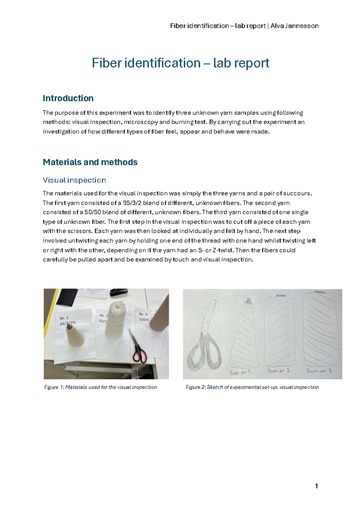 Fiber Identification Lab Report: Methods and Findings - Studocu