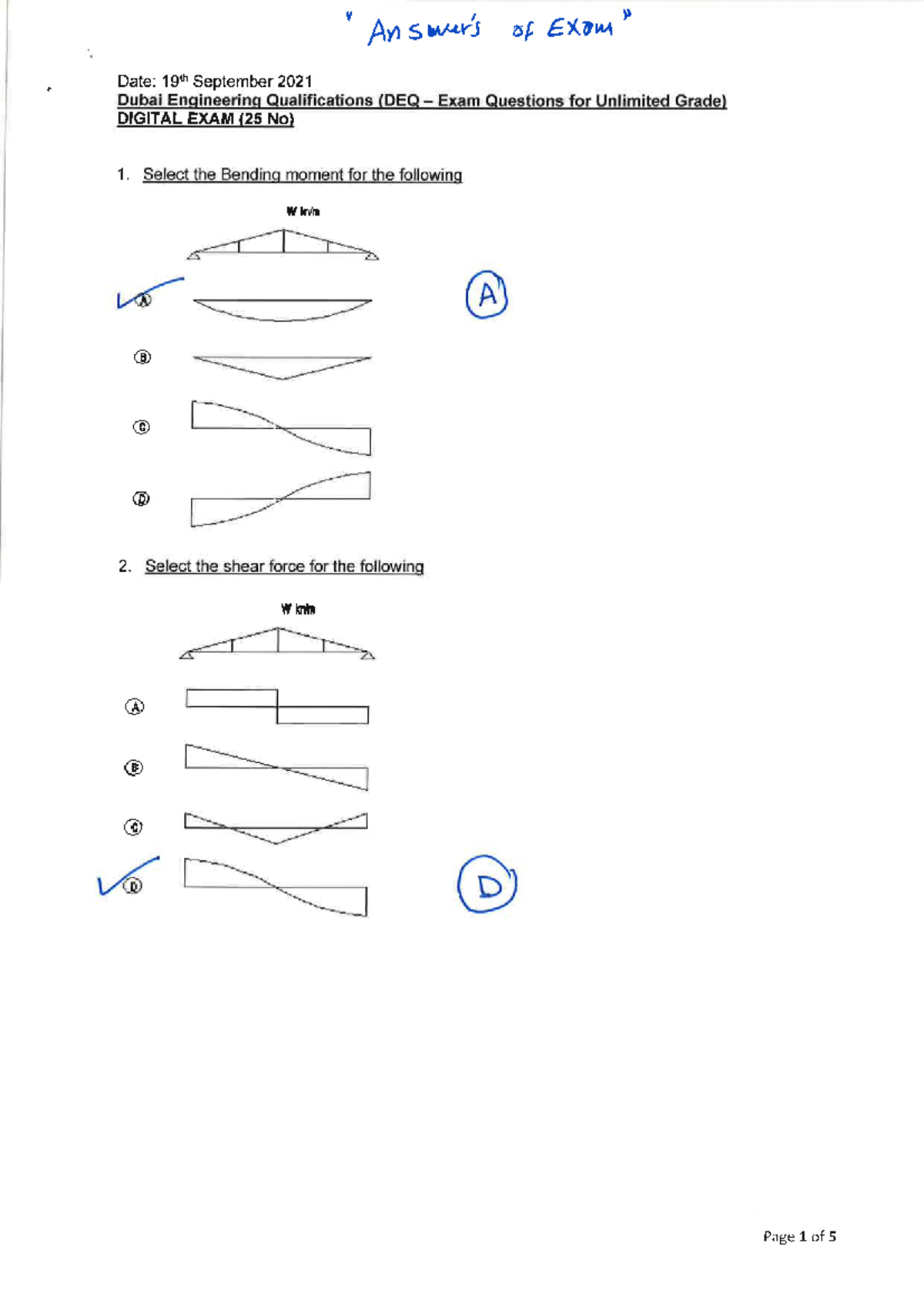 DEQ Exam Questions & Answers (Digital Exam) - 19th Sept 2021 - Studocu