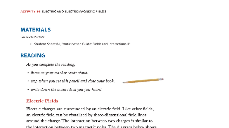 ACTIVITY 14: ELECTRIC AND ELECTROMAGNETIC FIELDS READING - Studocu