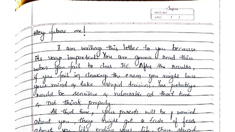 To Self - Essay: A Letter of Hope and Resilience - Studocu