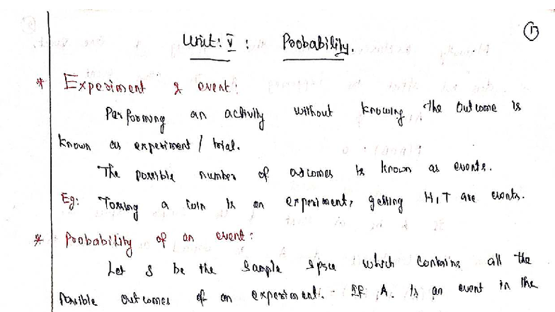 Unit 5: Probability Concepts and Definitions - Studocu
