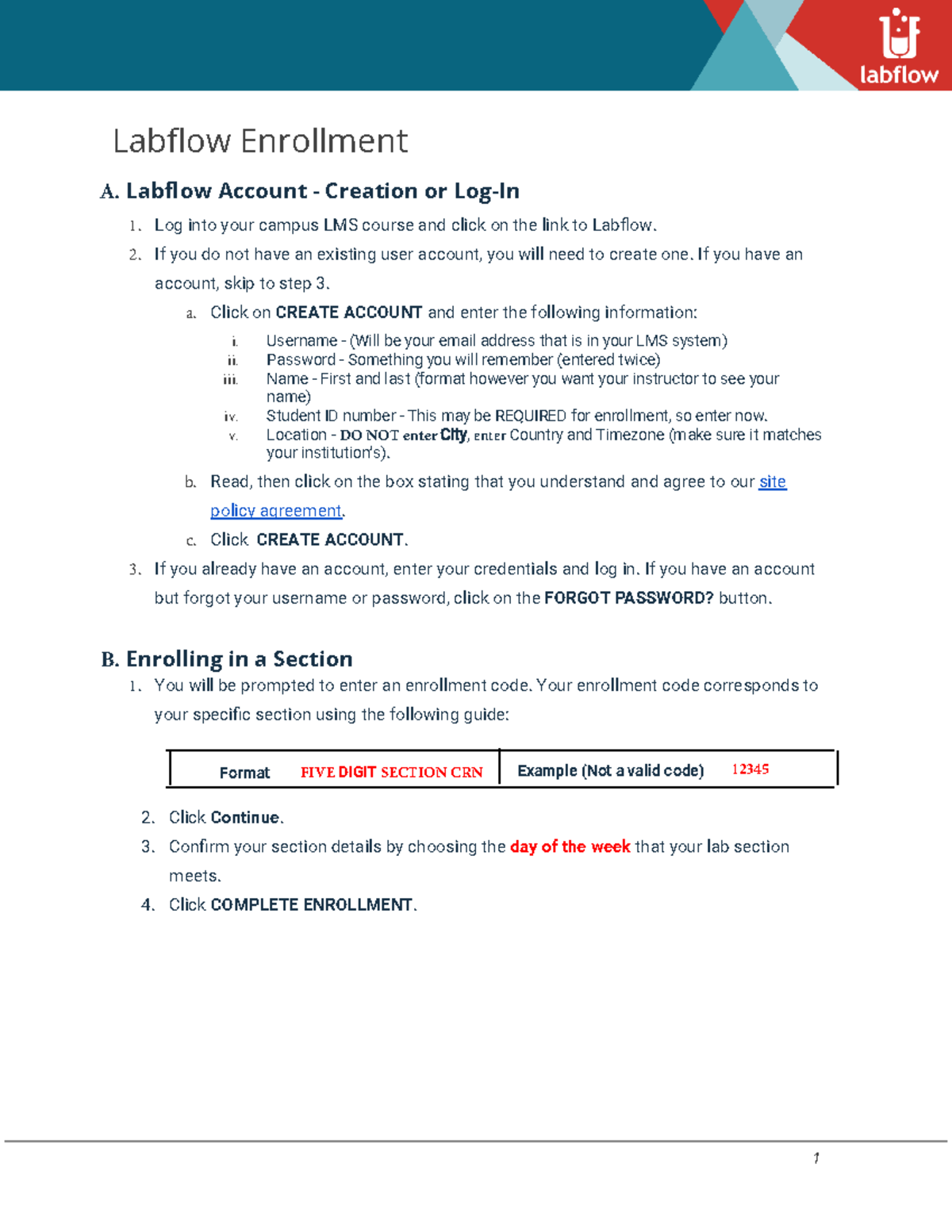 Labflow 2022 - Enrollment Instructions and Account Setup Guide - Studocu