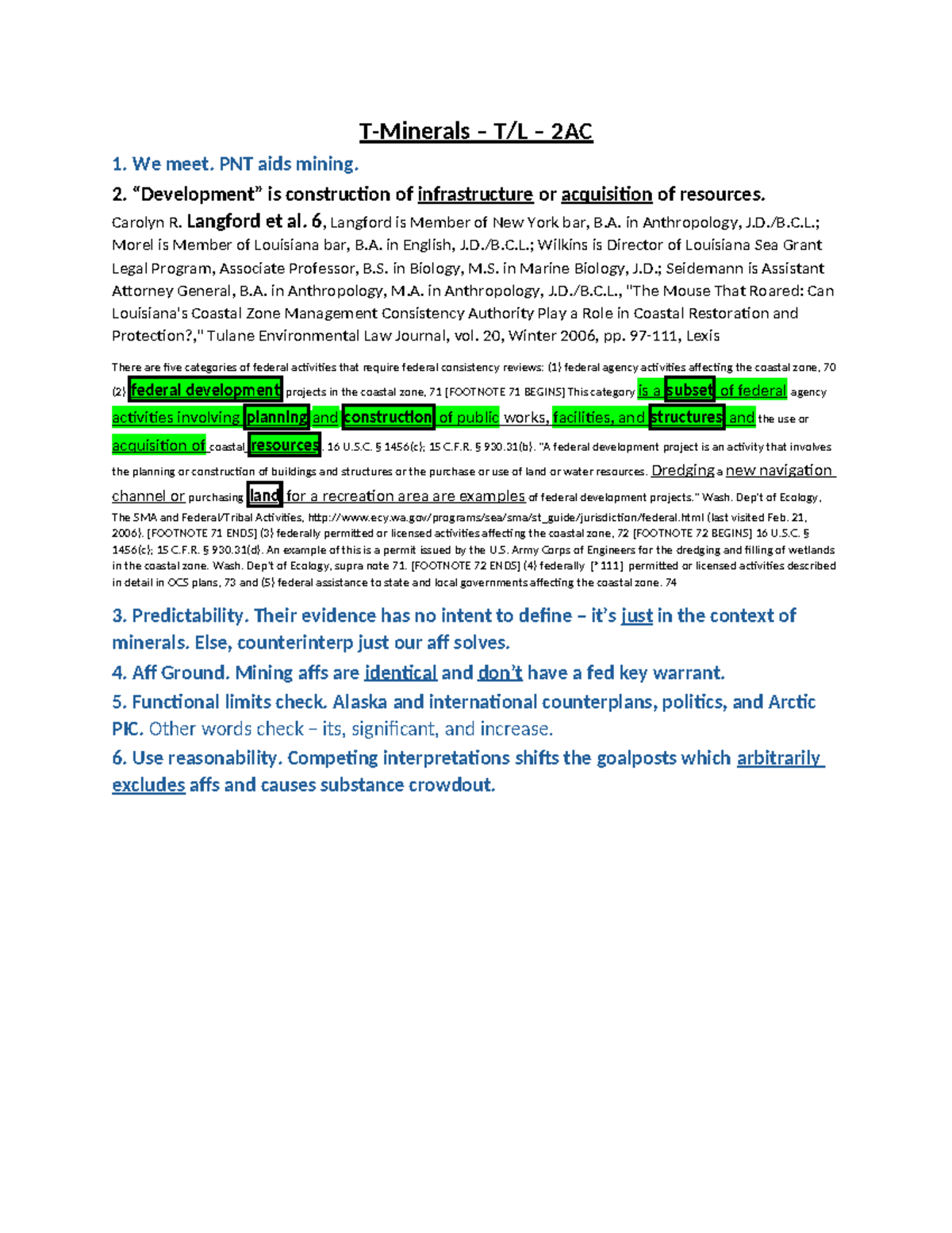 T-Minerals – TL – 2AC: Coastal Zone Management & Federal Consistency ...