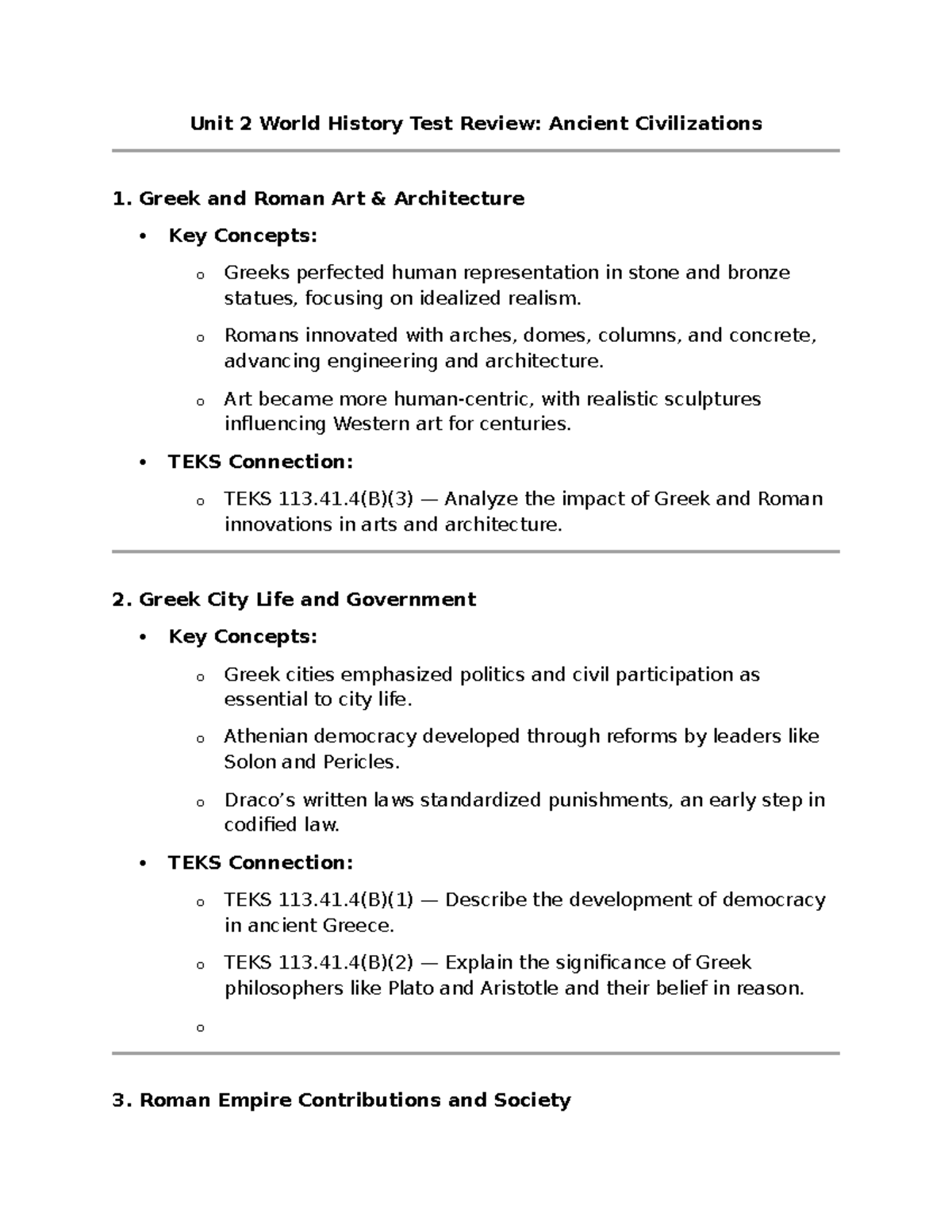 Unit 2 World History Test Review: Ancient Civilizations & Contributions ...