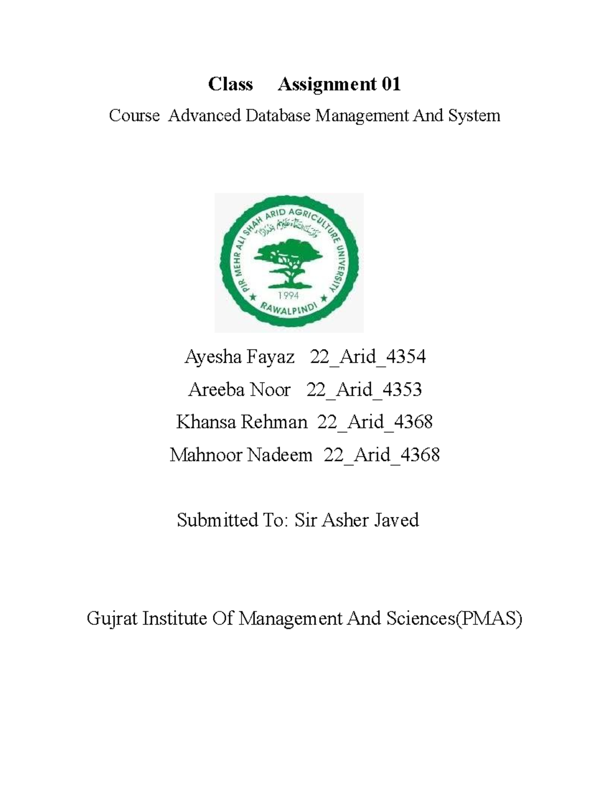Class Assignment 02 - Alert Log File Insights (DBMS 101) - Studocu
