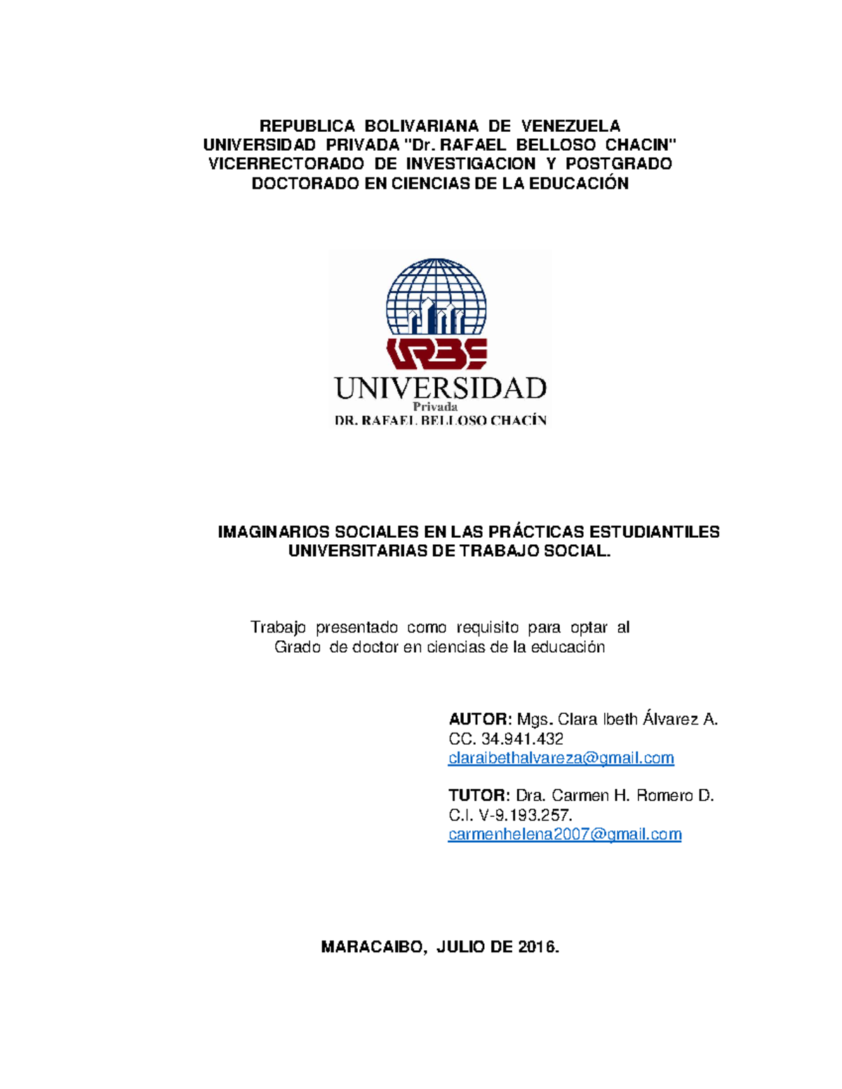 Imaginarios Sociales en Prácticas Estudiantiles de Trabajo Social ...