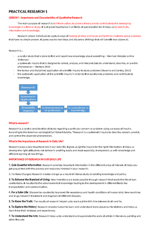 Module 1 Importance OF Research IN Daily Lives Session 1 1 - PRACTICAL ...