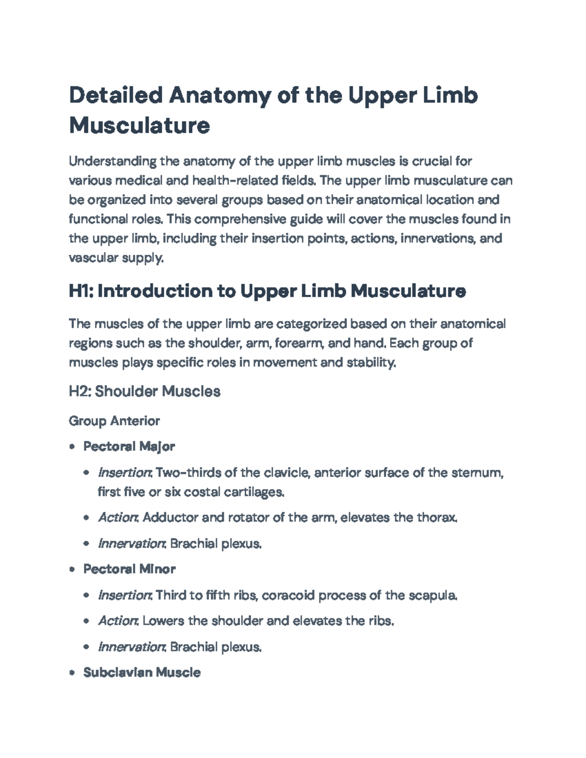 Detailed Anatomy of Upper Limb Musculature: Functions & Innervations ...