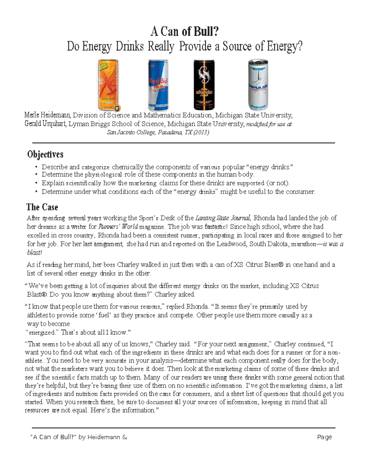 Case Study: Analyzing the Science Behind Energy Drinks - Group Project ...