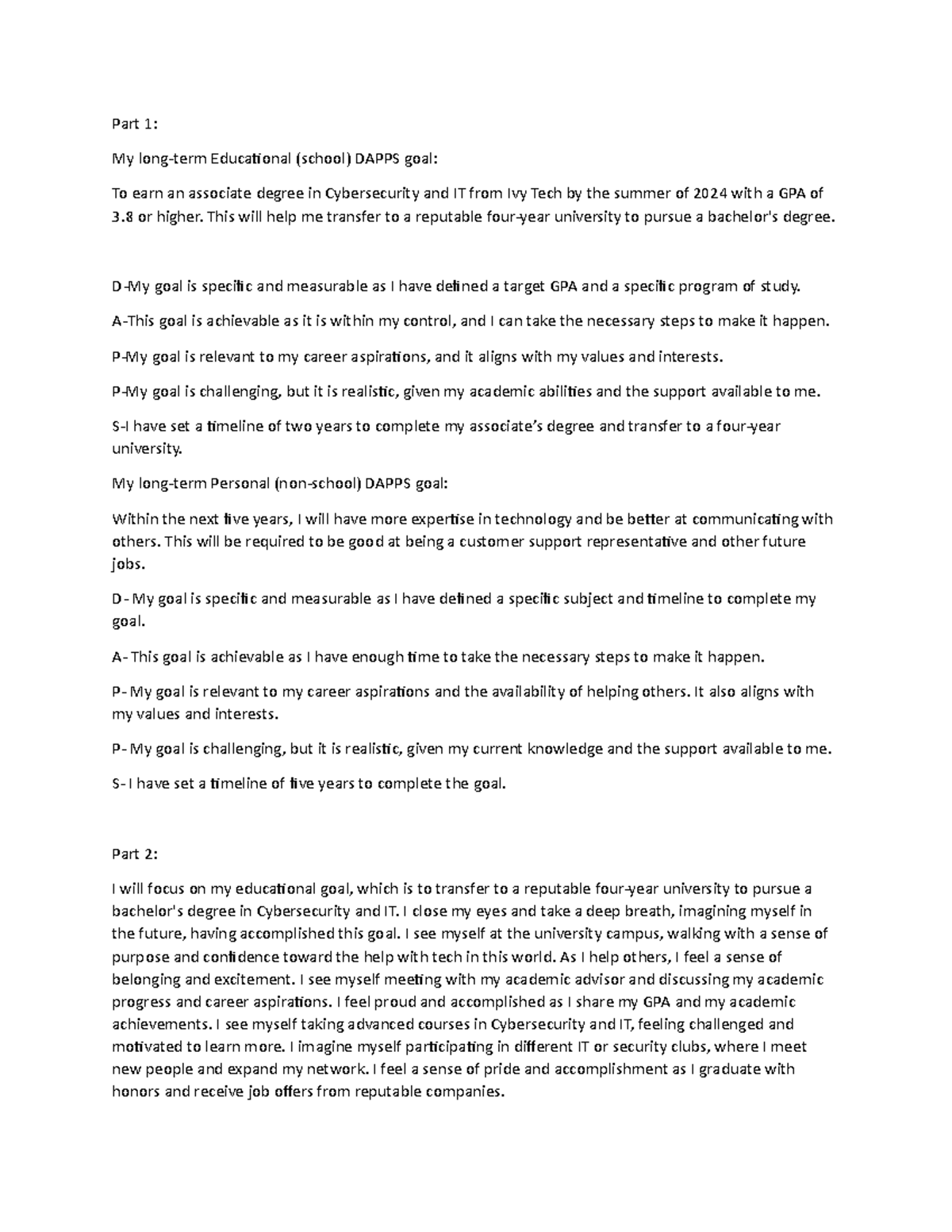 Part 1 - Its a Journal - Part 1: My long-term Educational (school ...