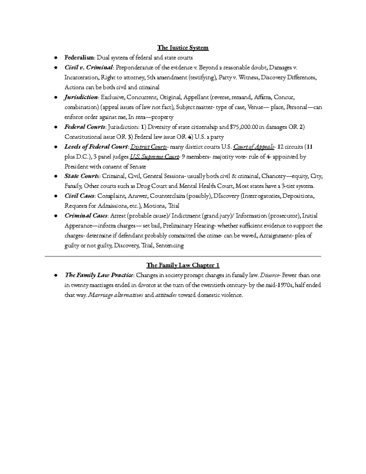 Family Law Overview: Court Systems, Procedures & Practices (LAW 101 ...