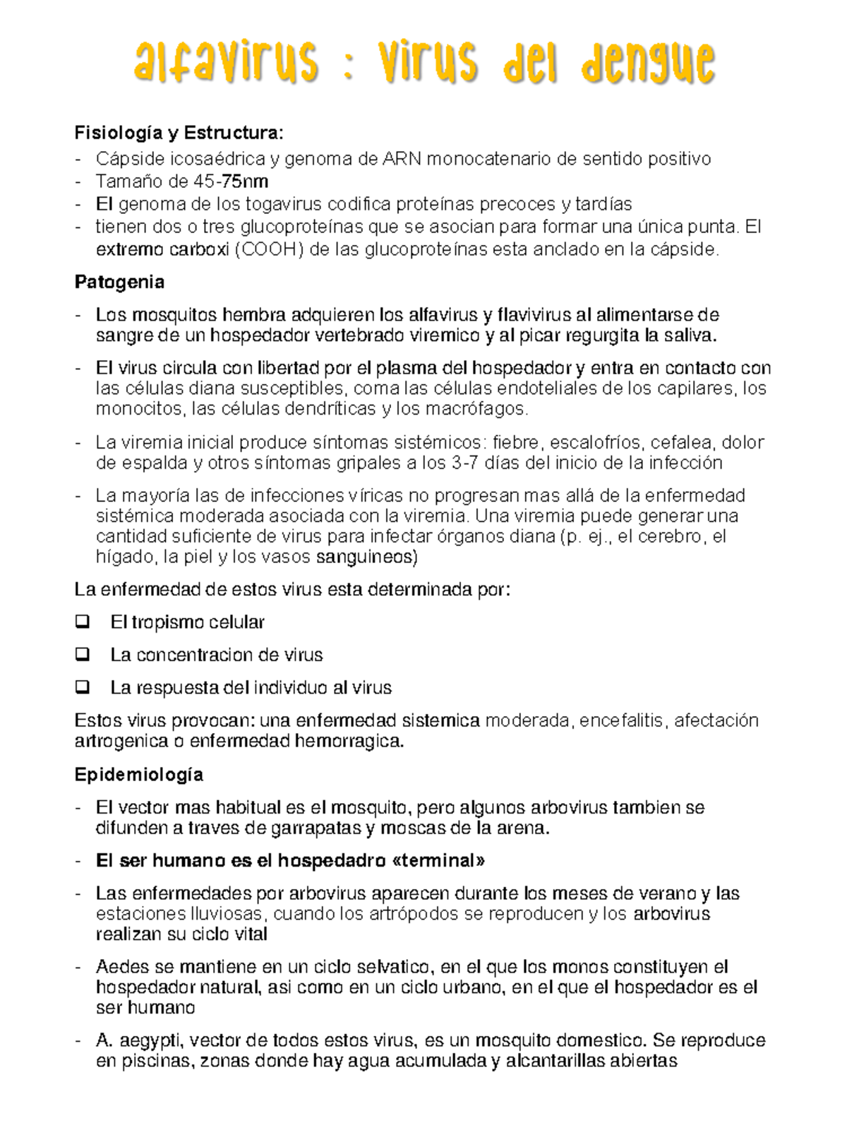 Estudio sobre el Alfavirus y el Virus del Dengue: Patogénesis y ...