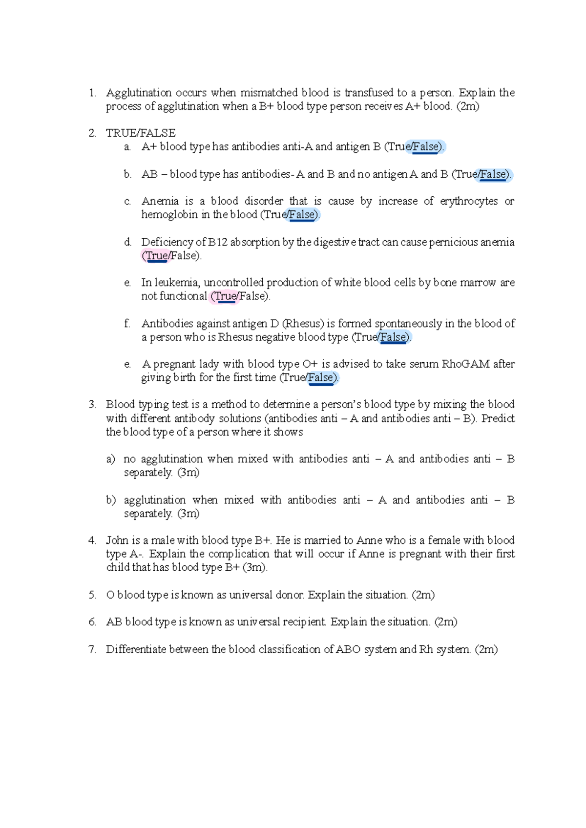 Tutorial 1 (BIO101) - Understanding Blood Types and Agglutination ...